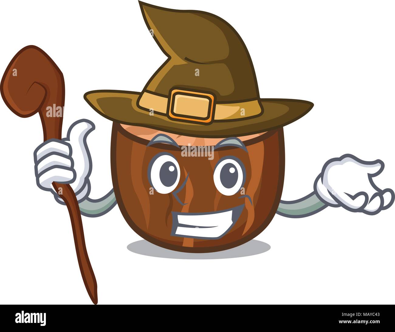 Witch nutmeg mascot cartoon style Stock Vector Image & Art - Alamy