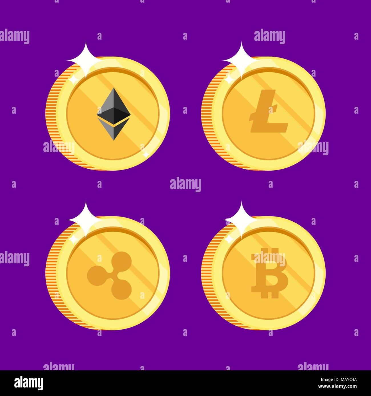 Coins falling vector illustration. Abstract coins dropping golden rain ...