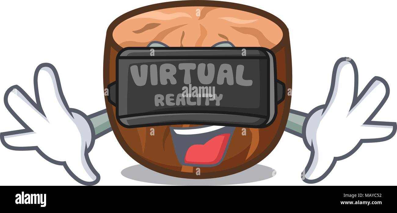 Virtual reality nutmeg mascot cartoon style Stock Vector Image & Art ...