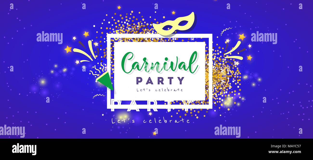 Carnival Concept Banner with on shiny background. Fat Tuesday Stock ...