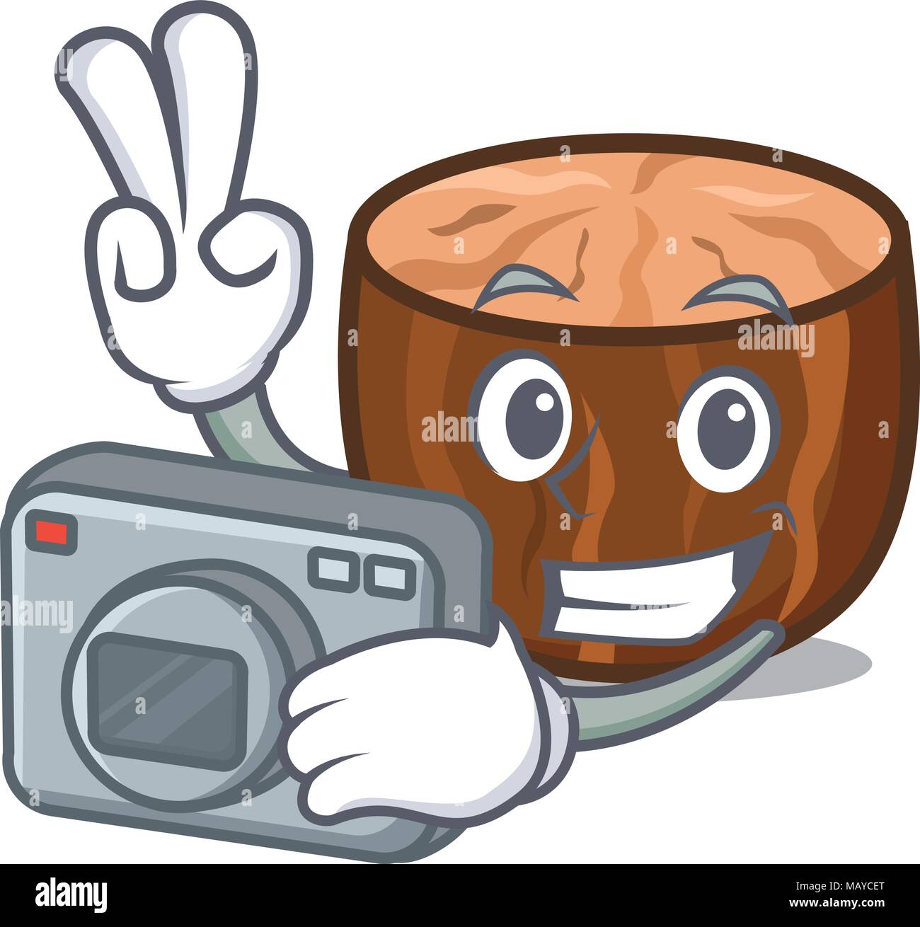 Photographer nutmeg mascot cartoon style Stock Vector Image & Art - Alamy