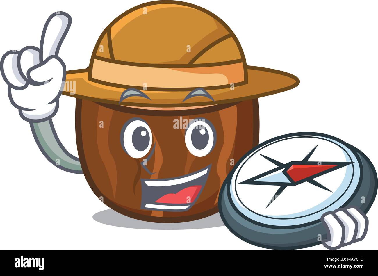 Explorer nutmeg mascot cartoon style Stock Vector Image & Art - Alamy