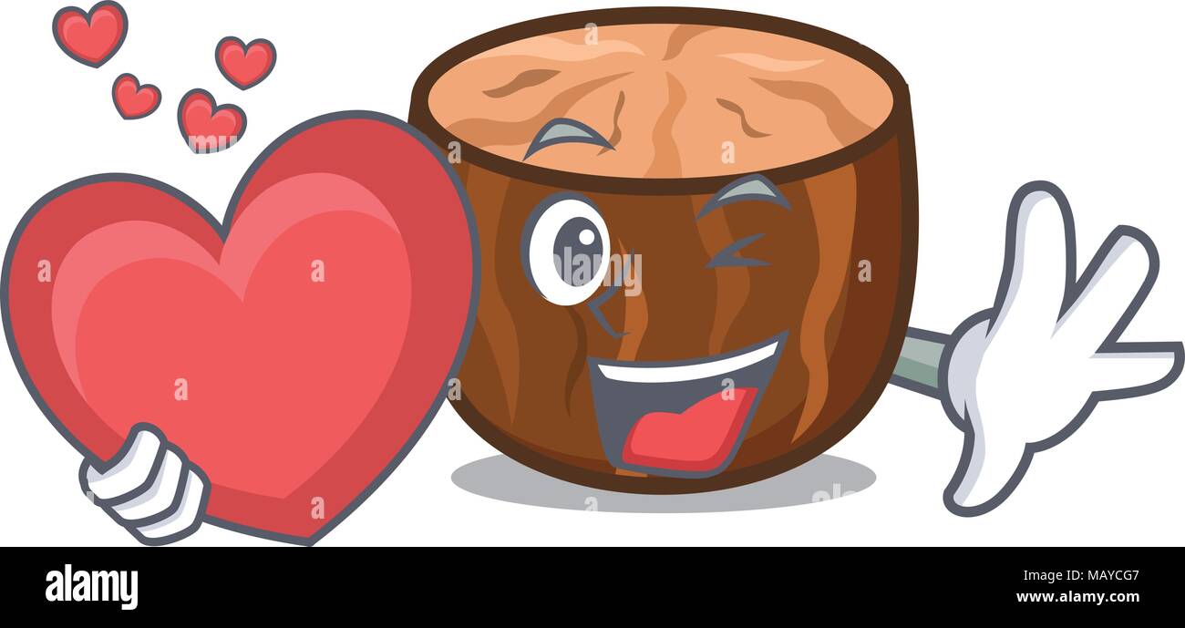 With heart nutmeg mascot cartoon style Stock Vector Image & Art - Alamy
