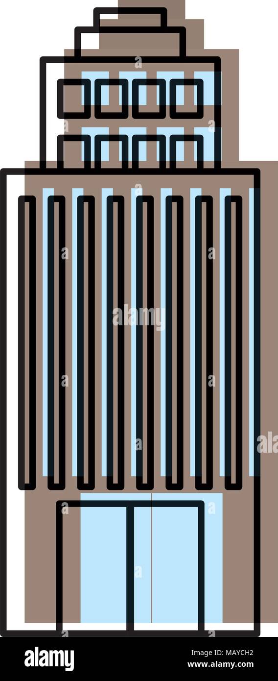 moved color architecture buliding city with windows design Stock Vector ...