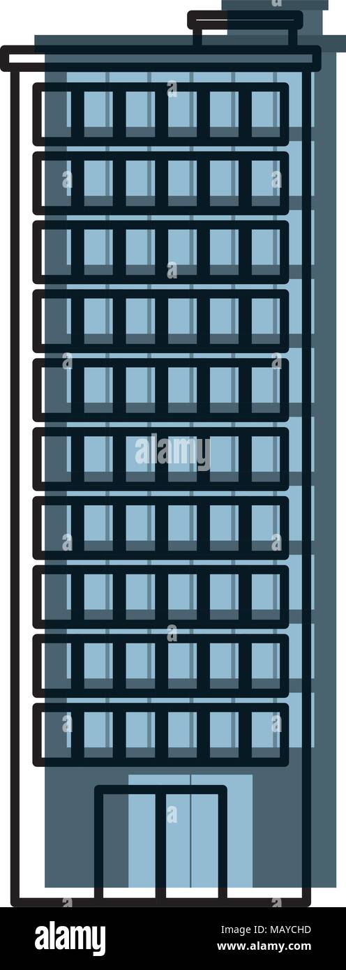 moved color city urban building architecture with windows Stock Vector ...