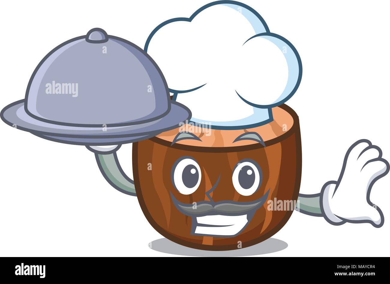 Chef with food nutmeg mascot cartoon style Stock Vector Image & Art - Alamy