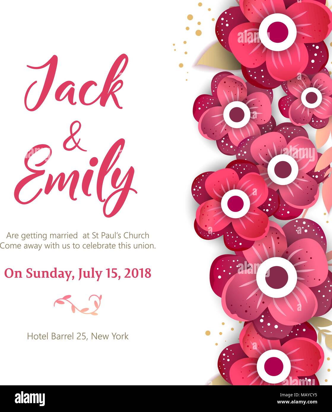 Wedding collection. Spring ornament concept. Wedding invite flyer ...