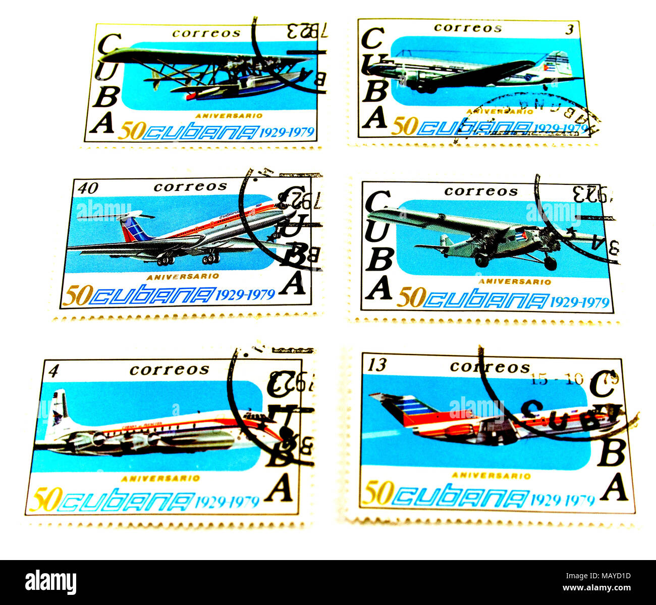 collection of cuba post stamps Stock Photo - Alamy