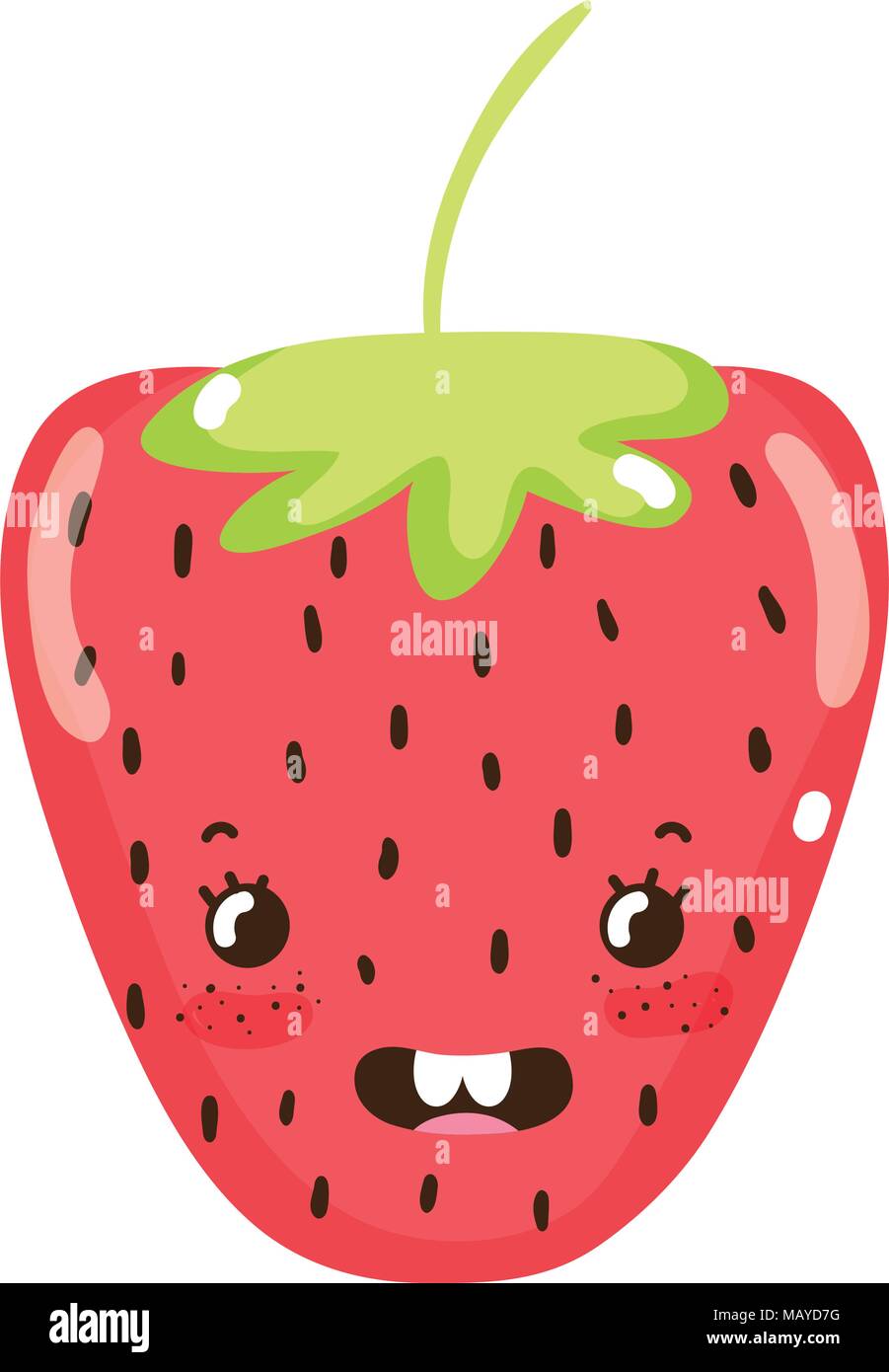 kawaii scared strawberry delicious fruit Stock Vector Image & Art - Alamy