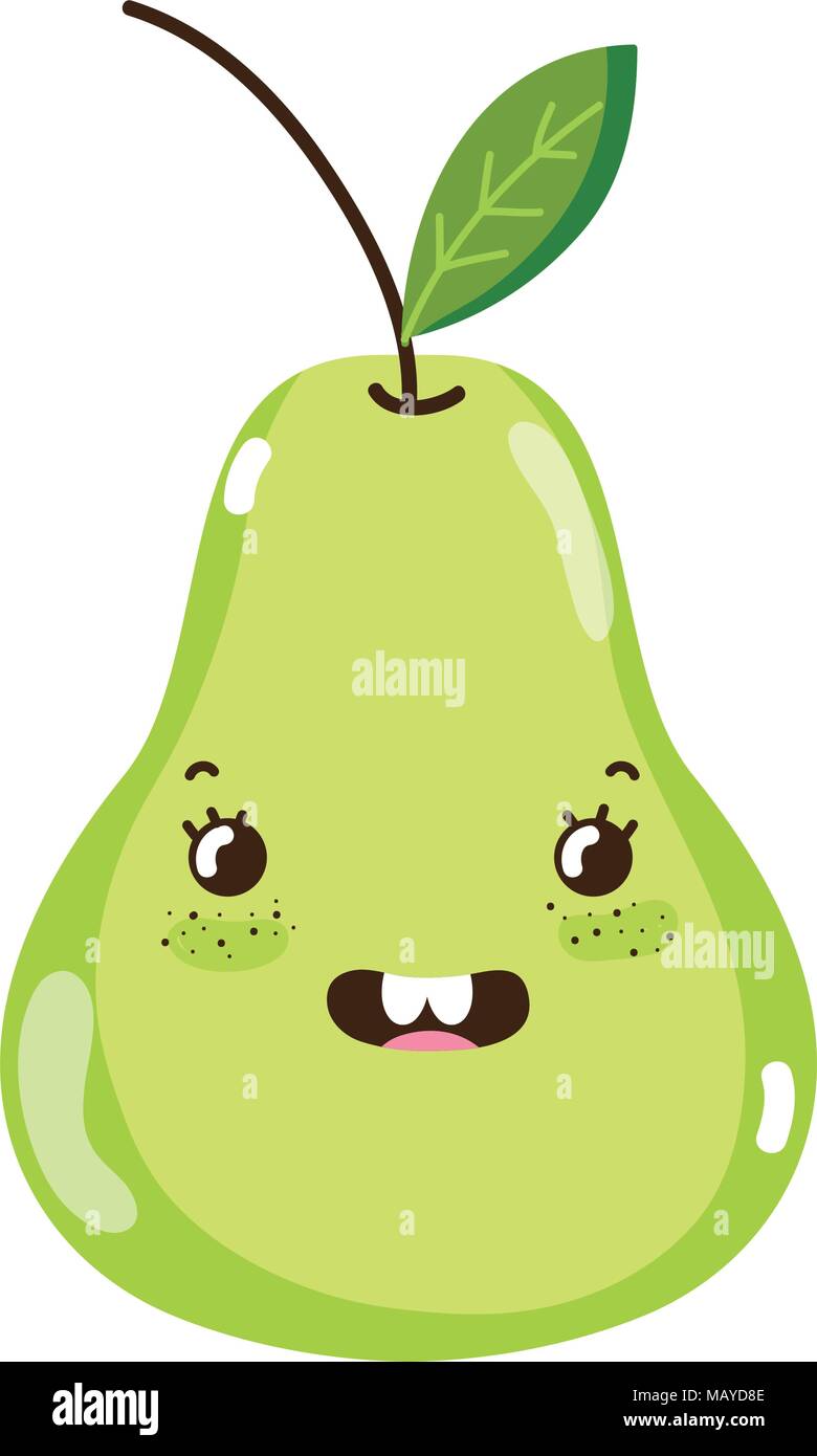 kawaii scared pear delicious fruit Stock Vector Image & Art - Alamy