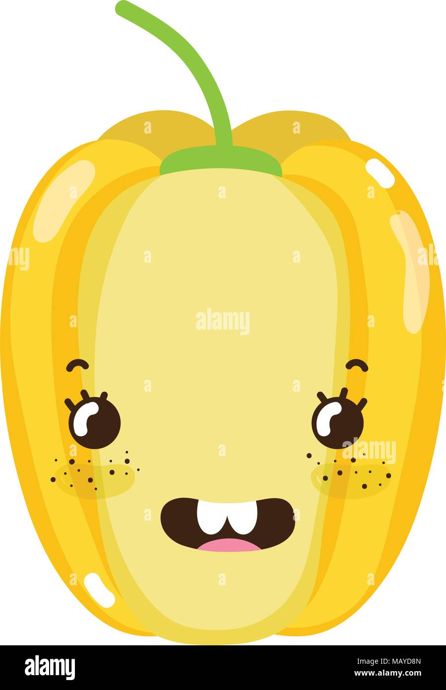 kawaii scared pepper delicious vegetable Stock Vector Image & Art - Alamy