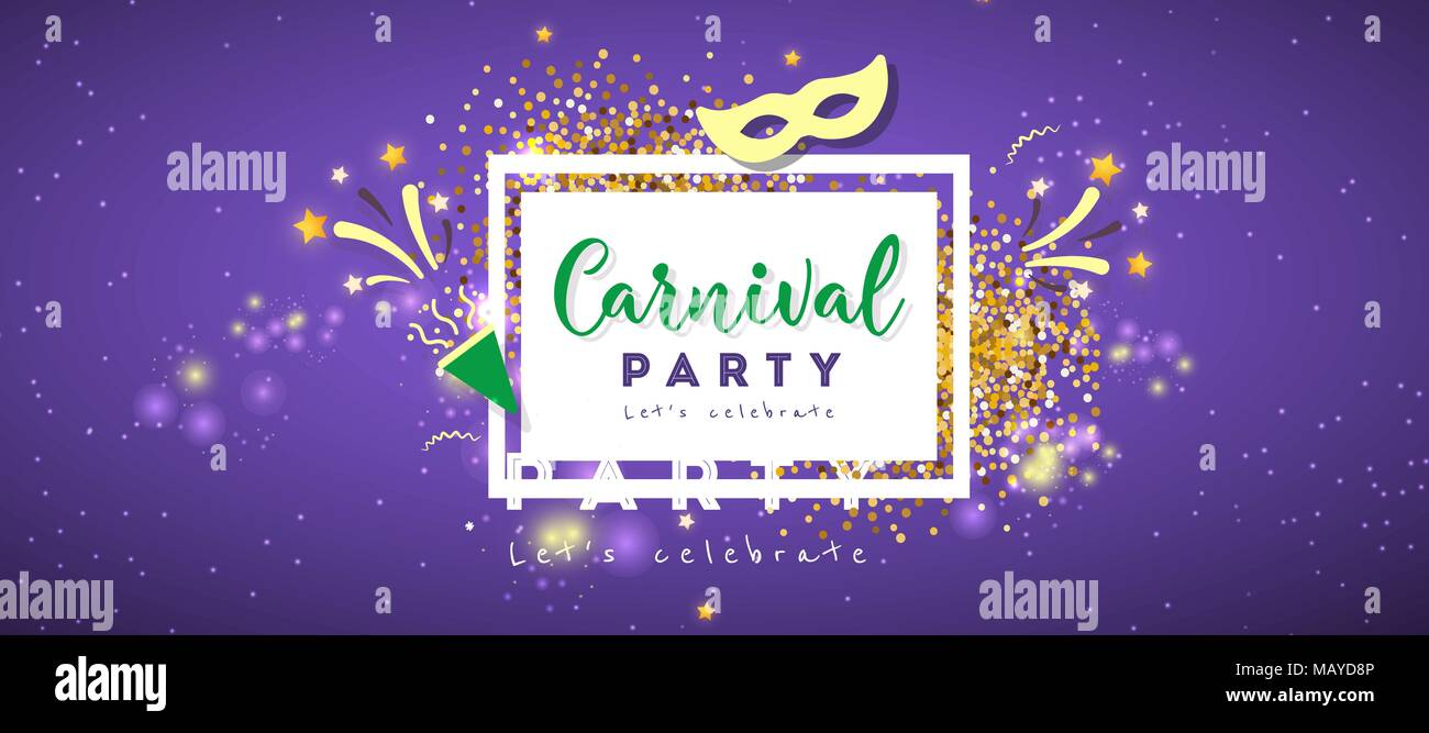 Carnival Concept Banner with on shiny background. Fat Tuesday Stock ...