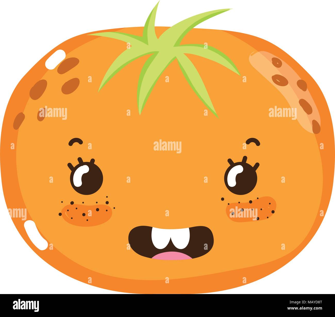 kawaii scared orange delicious fruit Stock Vector Image & Art - Alamy