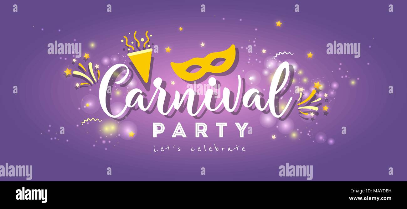 Carnival Concept Banner with on shiny background. Fat Tuesday Stock ...