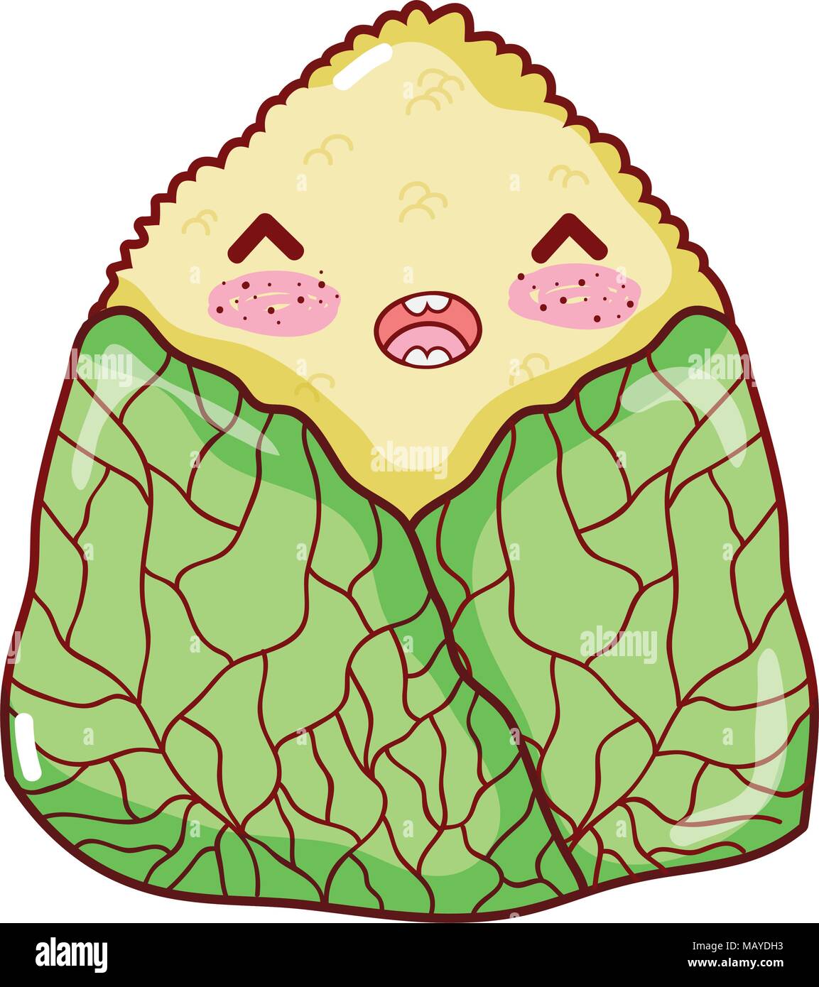 kawaii rice with vegetable japanese food Stock Vector Image & Art - Alamy