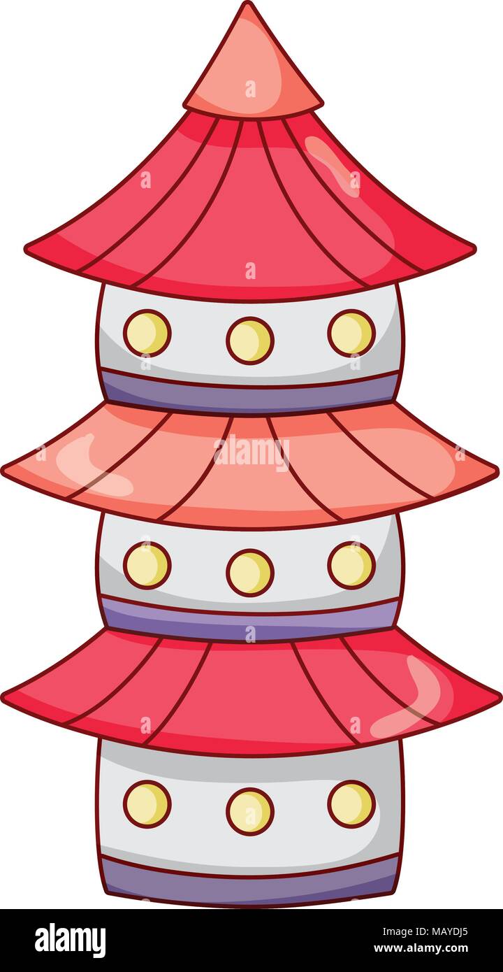 architecture japanese tower bulding with windows Stock Vector Image ...