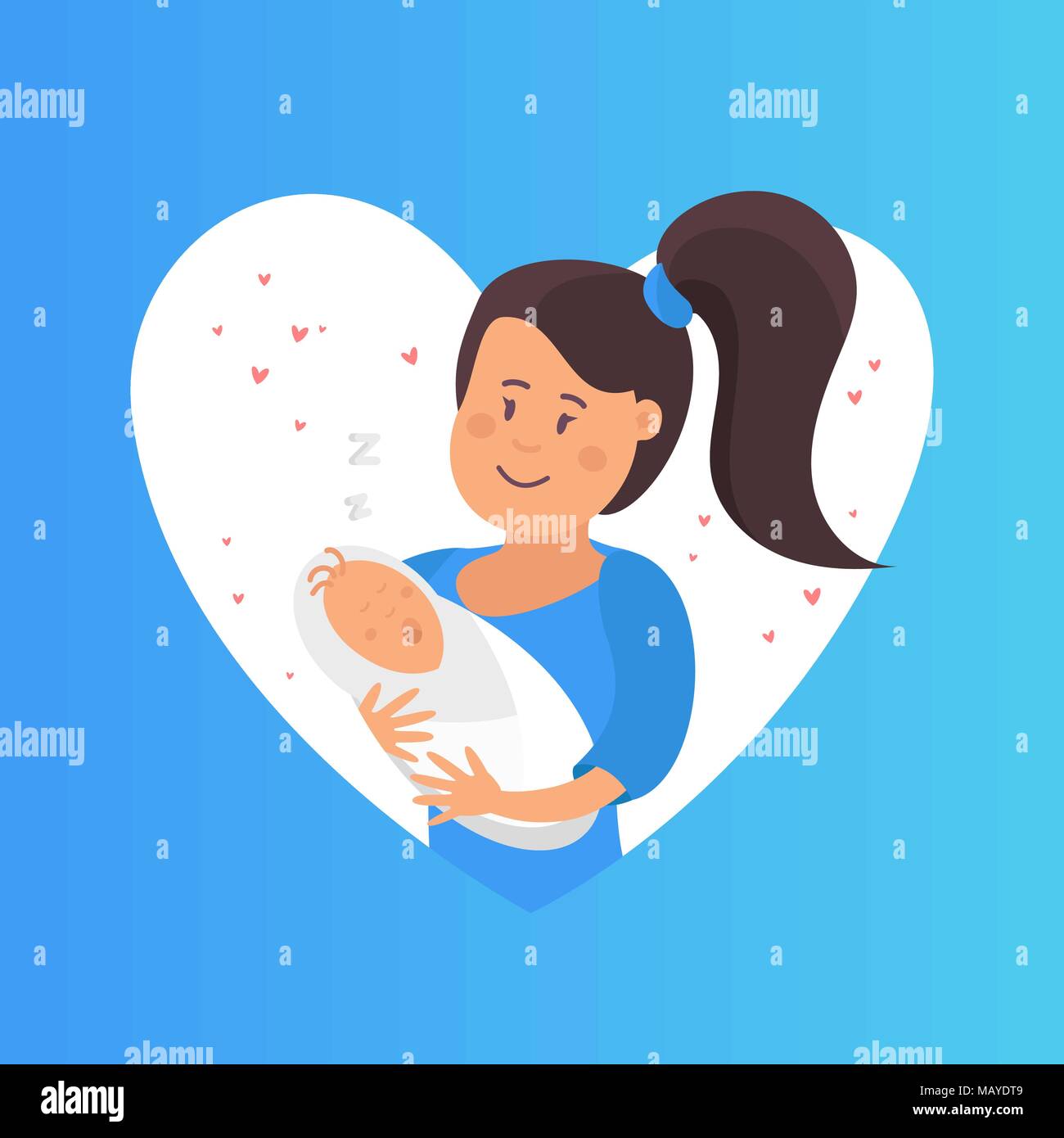 Mother and baby. Tender hugs of mother and her child. Mom hugs her child logo template Stock ...