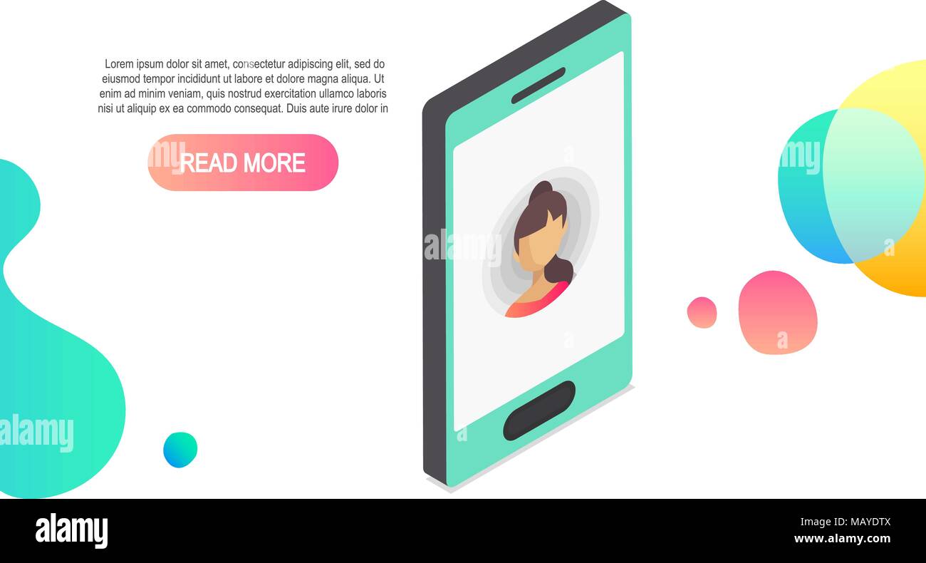 Concept Isometric phone with chat on screen. Vector illustration Stock ...