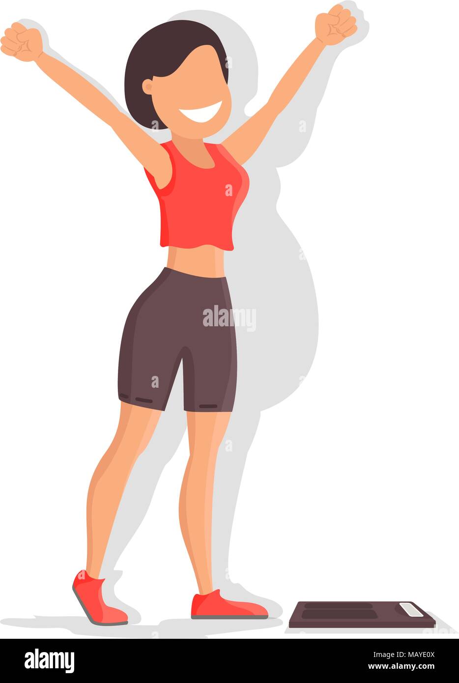 The concept of a healthy lifestyle and losing weight. Vector Stock ...