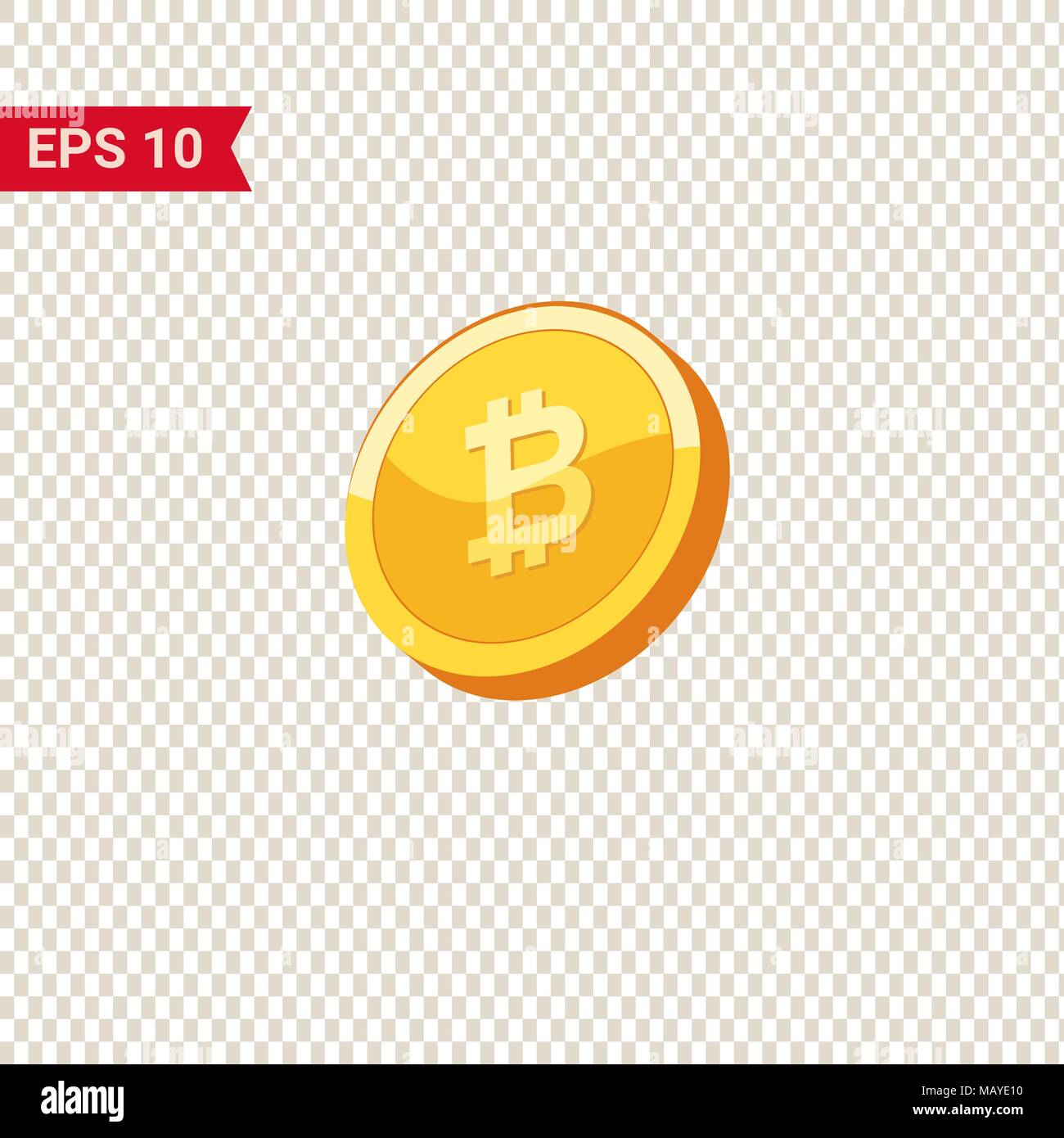 Bitcoin. Physical bit coin. Digital currency. Gold vector illustration ...