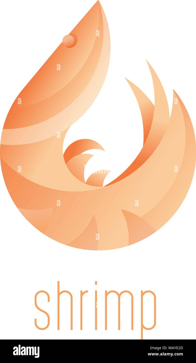 Shrimp. Icon. Logo. Prepared seafood. Isolated prawn on white ...