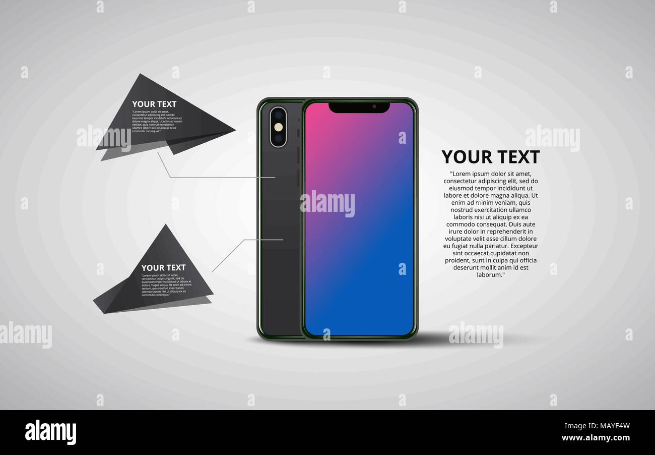 Smartphone banner. Minimalistic vector flat illustration of mobile ...