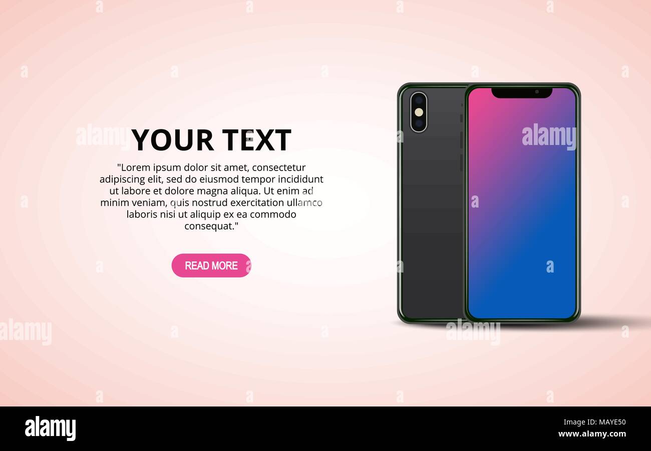 Smartphone banner. Minimalistic vector flat illustration of mobile ...