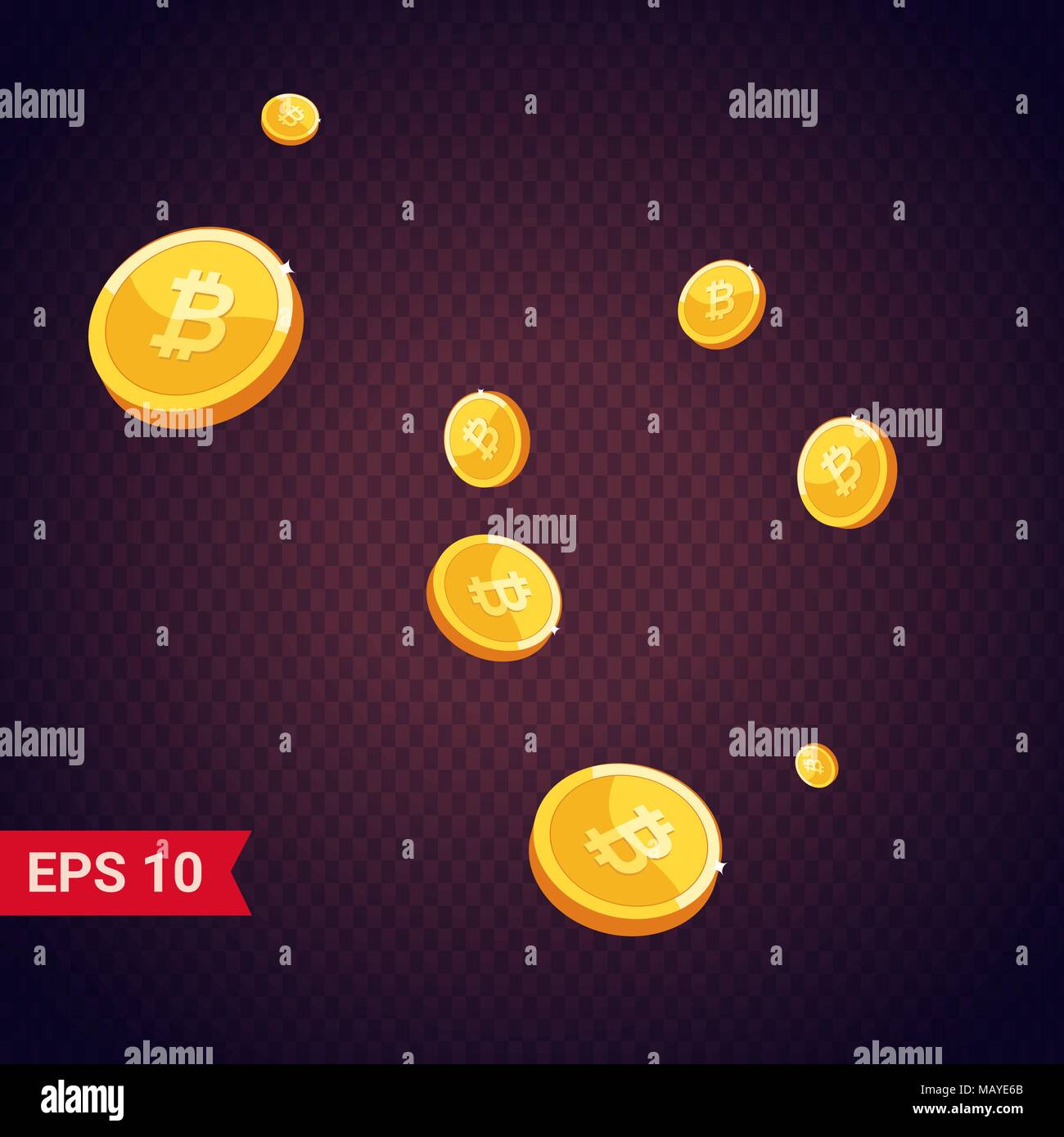 Coins falling vector illustration. Abstract coins dropping golden rain ...