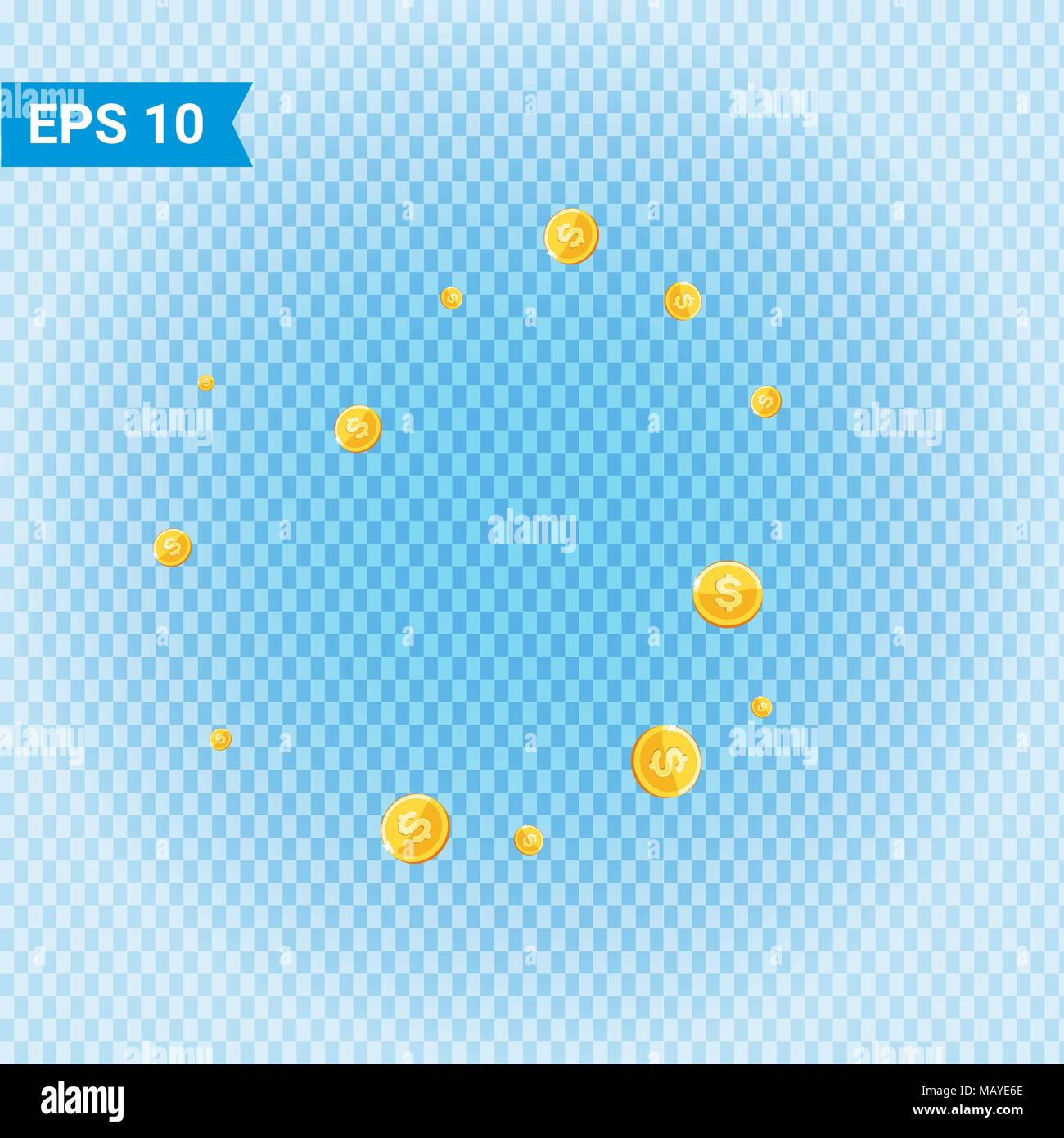 Coins falling vector illustration. Abstract coins dropping golden rain ...