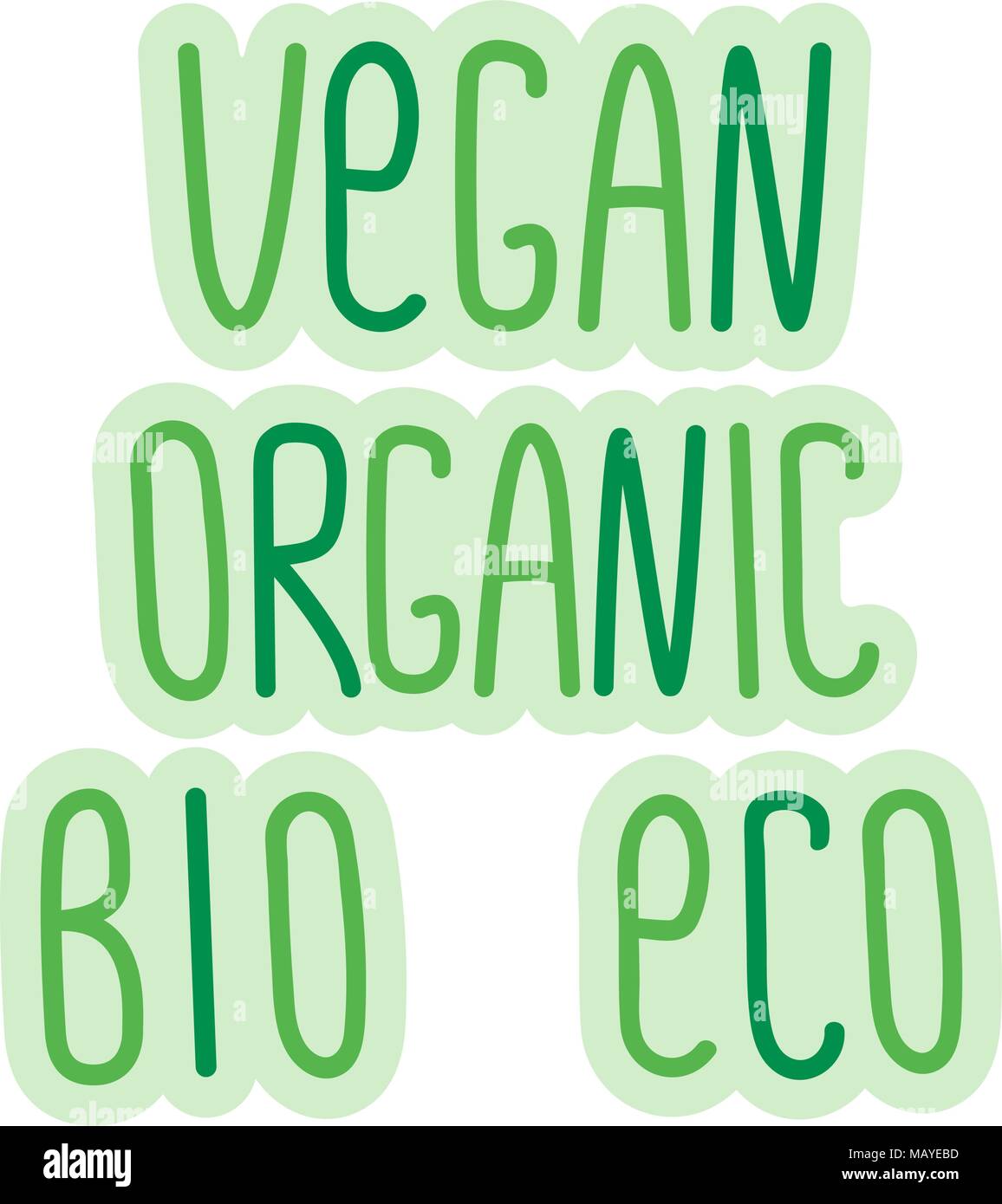 Eco, bio, organic, vegan signs, vector label lettering, ecological ...