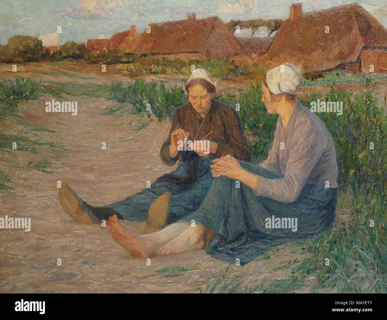 Beurden II Alfons Van - Two Zeeuwse Seamstresses On The Beach Of ...