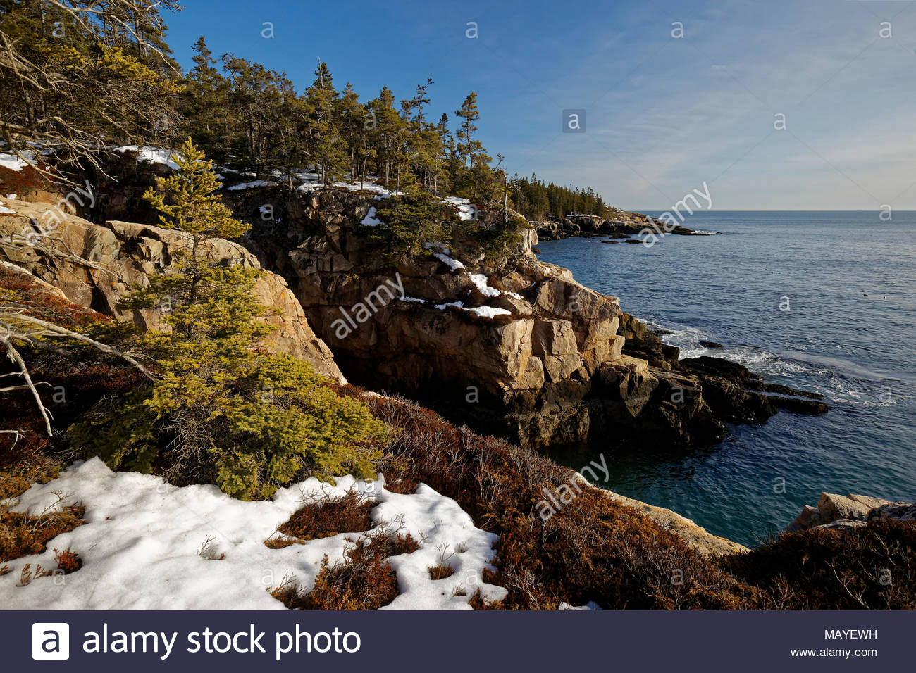 Acadia National Park And Snow Stock Photos & Acadia National Park And ...