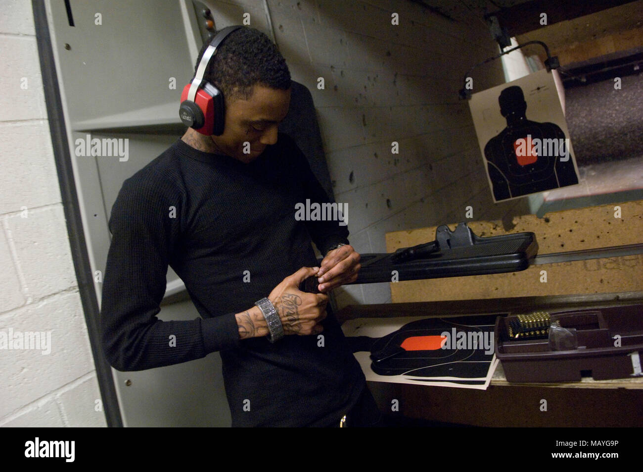 Deandre Way aka Soulja Boy Tell "Em at a shooting range on February 16 ...