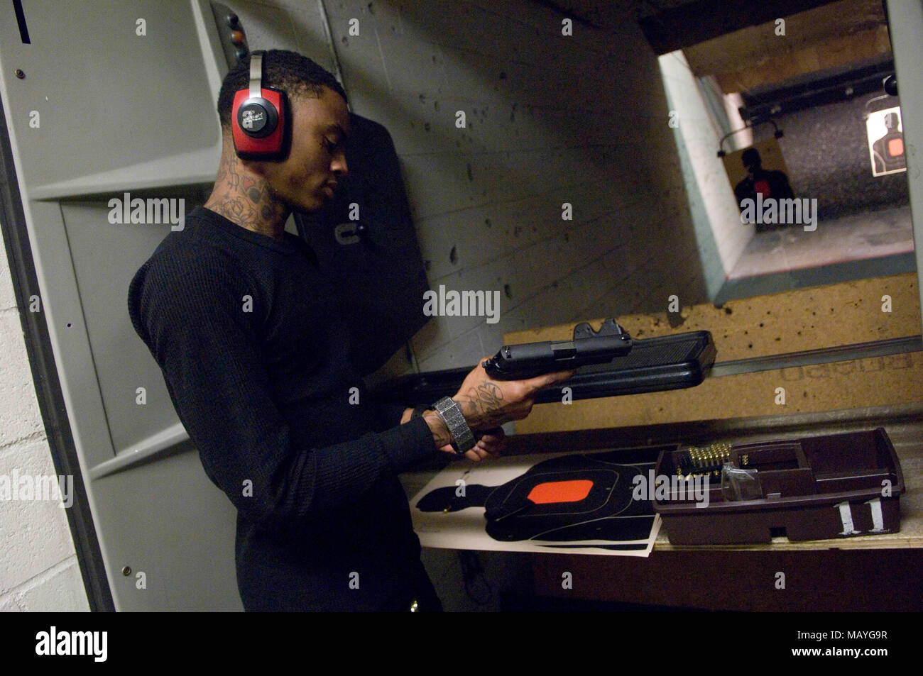 Deandre Way aka Soulja Boy Tell "Em at a shooting range on February 16 ...