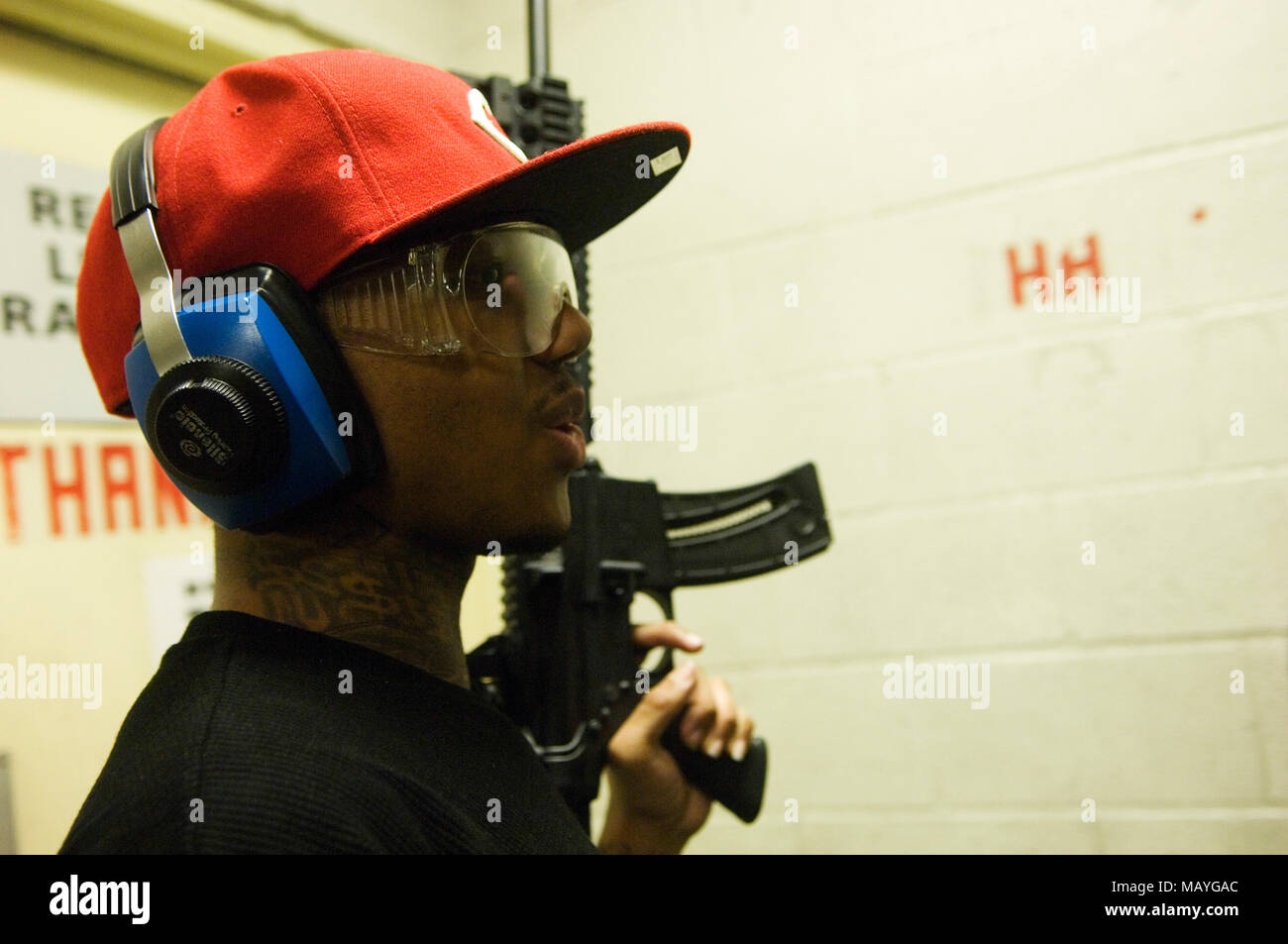 Rapper Arab at a shooting range on February 16, 2010 in Los Angeles ...