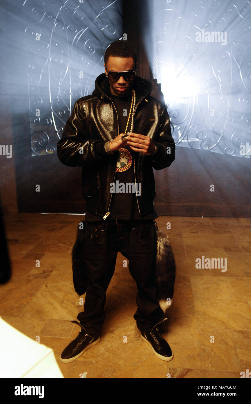 Rapper Deandre Way aka Soulja Boy on set at Soulja Boy Tell 'Em and ...