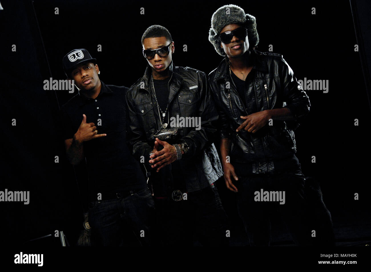 Rapper Deandre Way aka Soulja Boy and Audio Push on set for Soulja Boy ...