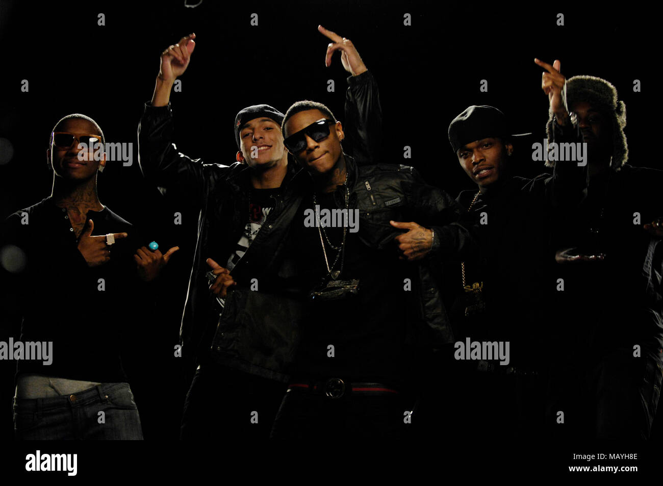 Rappers Lil B the Based God, Khleo Thomas Deandre Way aka Soulja Boy ...