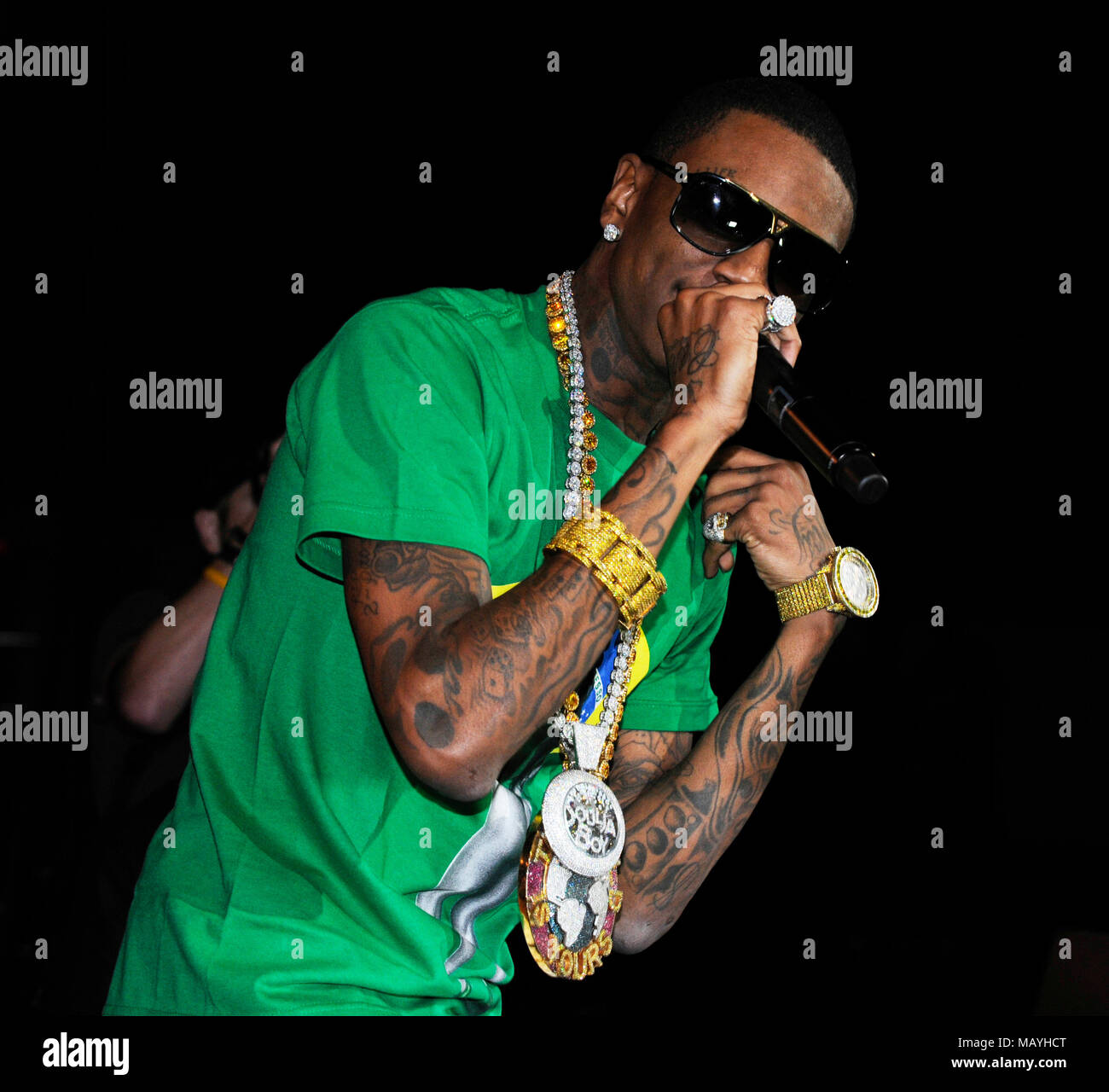 Rapper Deandre Way aka Soulja Boy Tell 'Em performing at the Summer ...