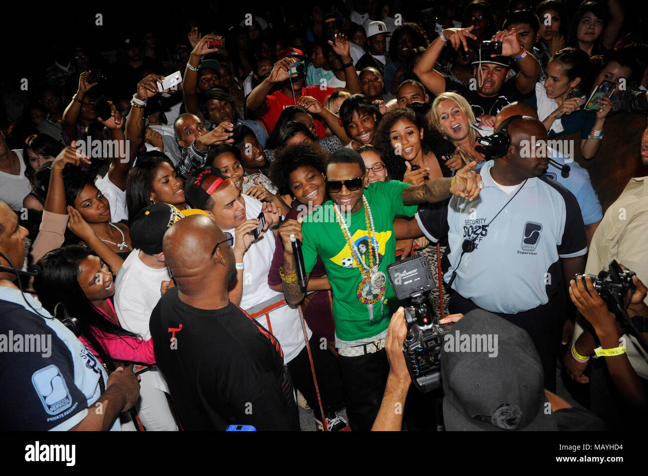Rapper Deandre Way aka Soulja Boy Tell 'Em performing at the Summer ...