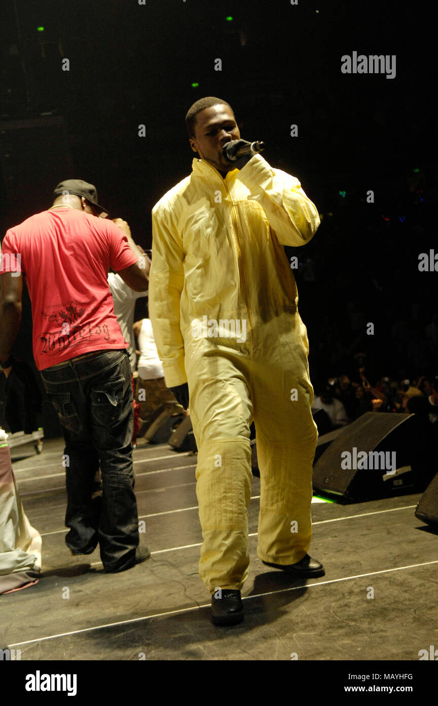 Rapper Curtis "50 Cent" Jackson performing at the Honda Center on ...
