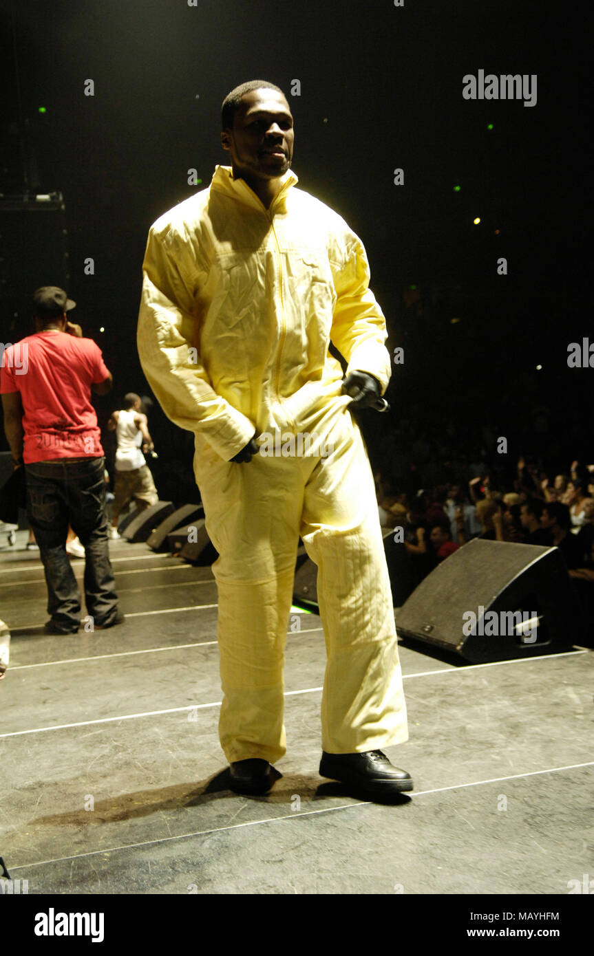Rapper Curtis "50 Cent" Jackson performing at the Honda Center on ...