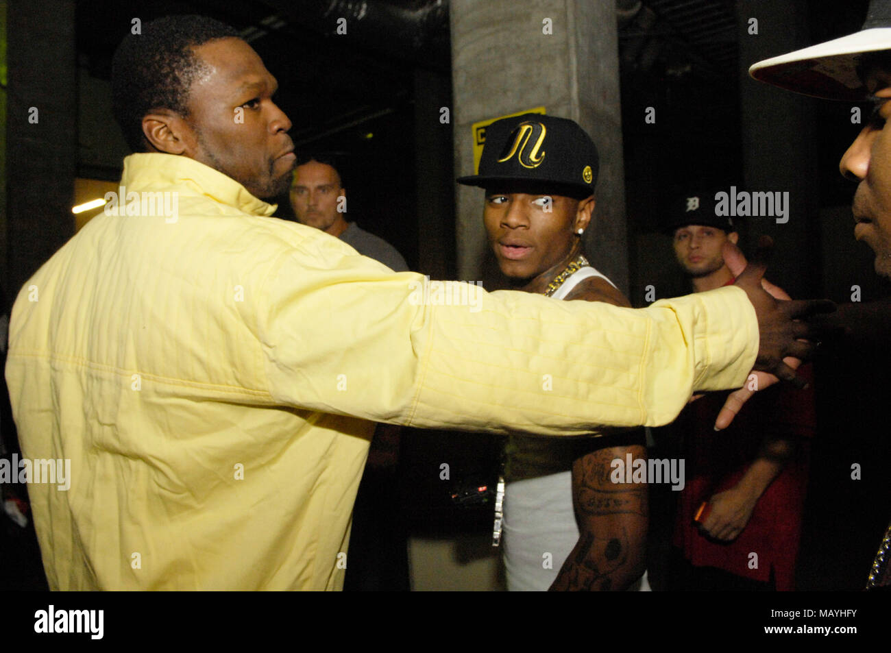 Rapper Curtis "50 Cent" Jackson and Deandre Way aka Soulja Boy Tell 'Em ...