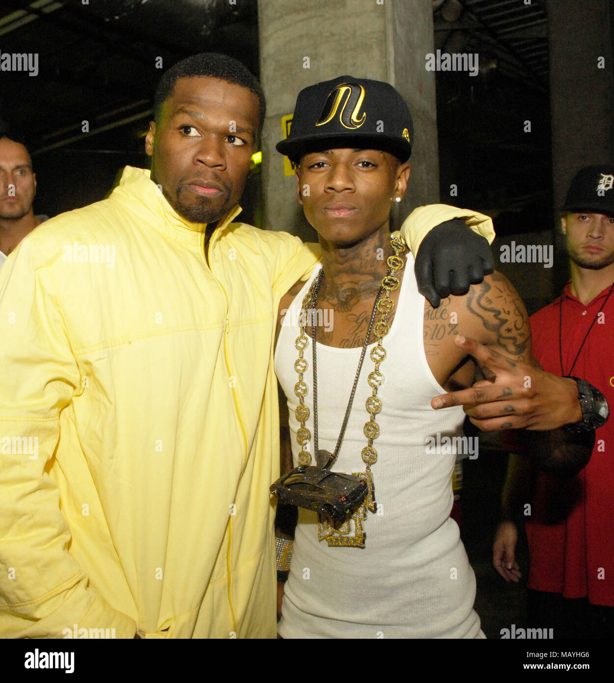 Rapper Curtis "50 Cent" Jackson and Deandre Way aka Soulja Boy Tell 'Em ...