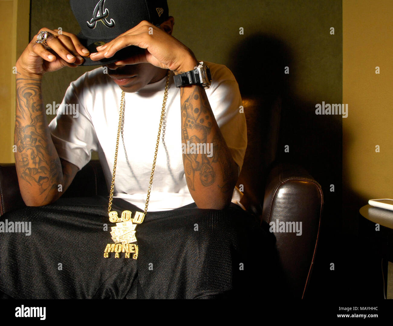 EXCLUSIVE Rapper JBar portrait at the Record Plant in Los Angeles Stock ...