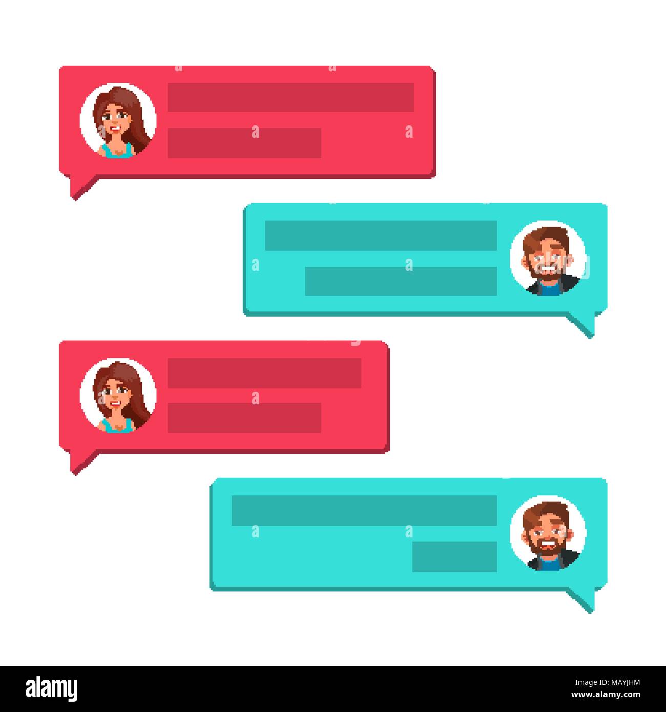 Chatting Vector. Communication Screen. Dialog Symbol. Bubble Speeches ...