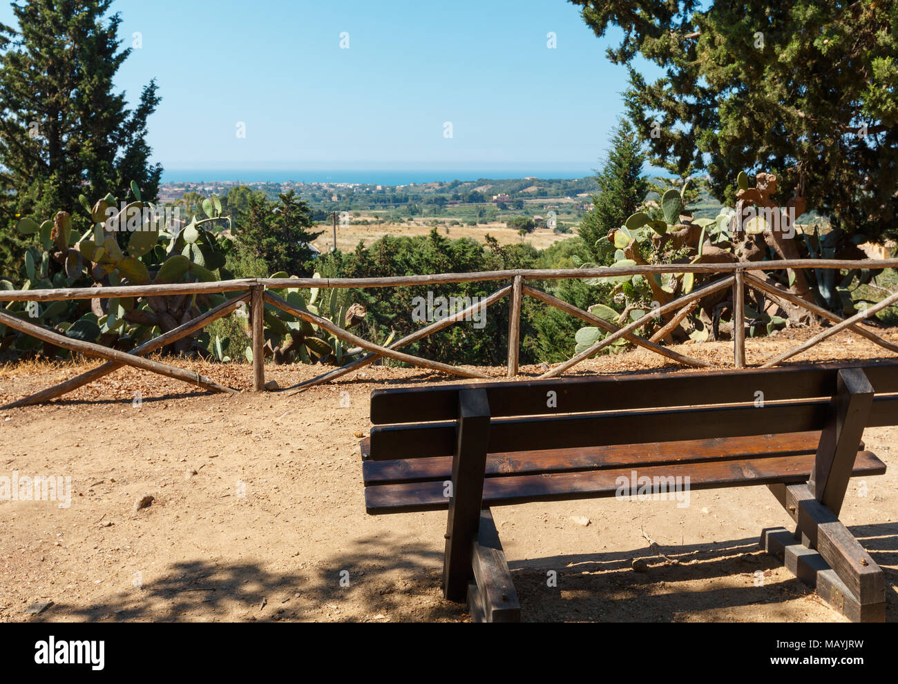 Sea coast view from the territory of Valley of Temples, Agrigento ...