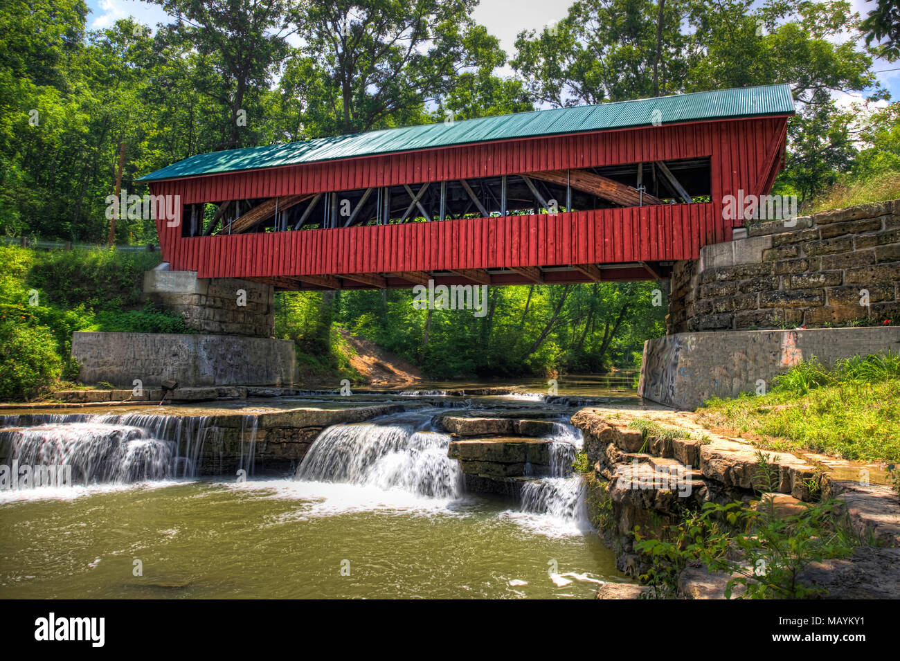 The Helmick Mill Covered Bridge in Ohio Stock Photo - Alamy