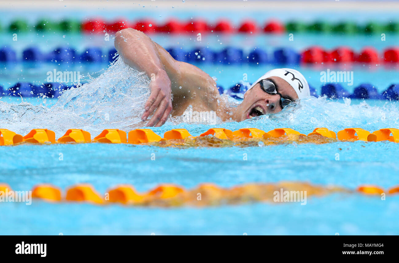 Scotland's Stephen Milne competes in the Men's 400m Freestyle - Heat 2 ...