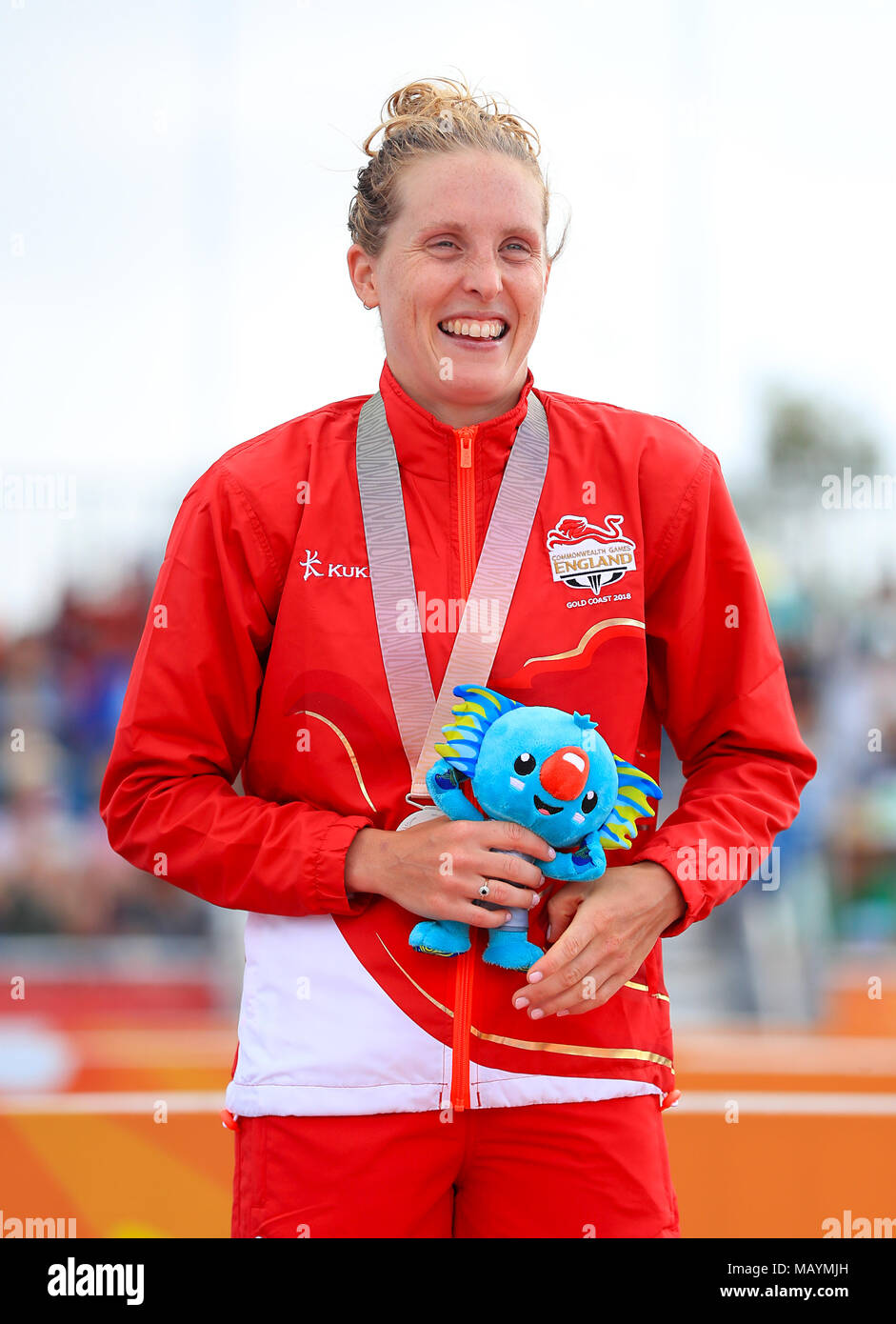 England's Jessica Learmonth on the podium after winning silver in the ...